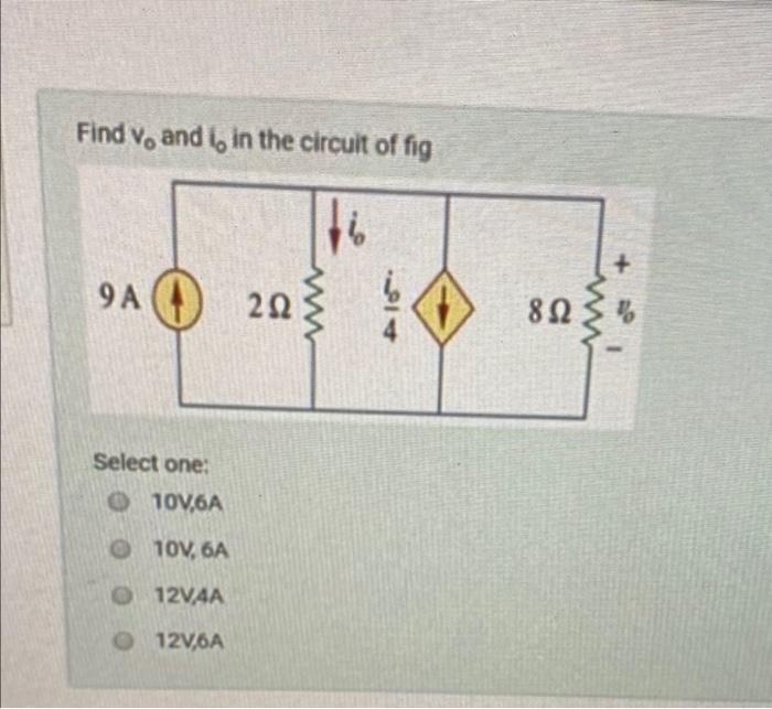 Solved Find current I0 using mesh analysis with the circuit | Chegg.com
