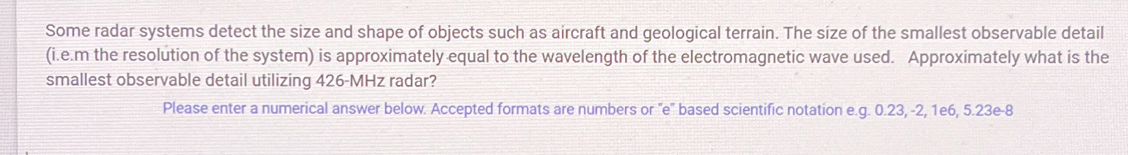 Solved Some Radar Systems Detect The Size And Shape Of