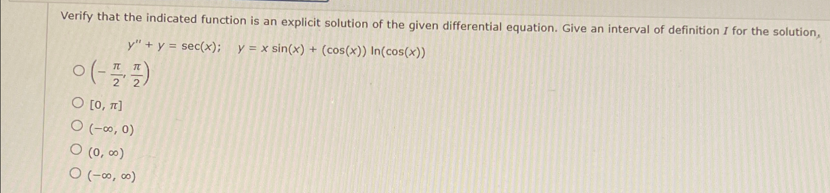 Solved Verify that the indicated function is an explicit | Chegg.com