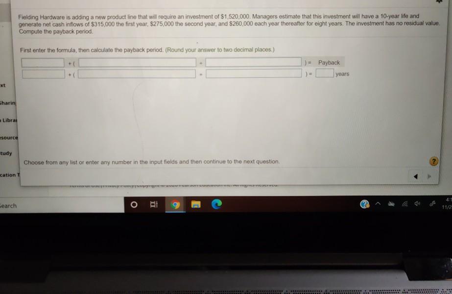 Solved Fielding Hardware is adding a new product line that | Chegg.com