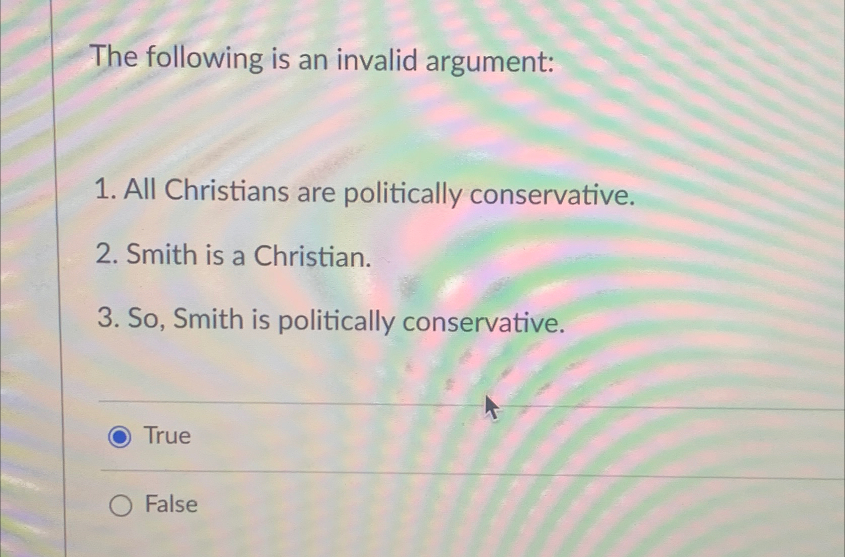 Solved The following is an invalid argument:All Christians | Chegg.com