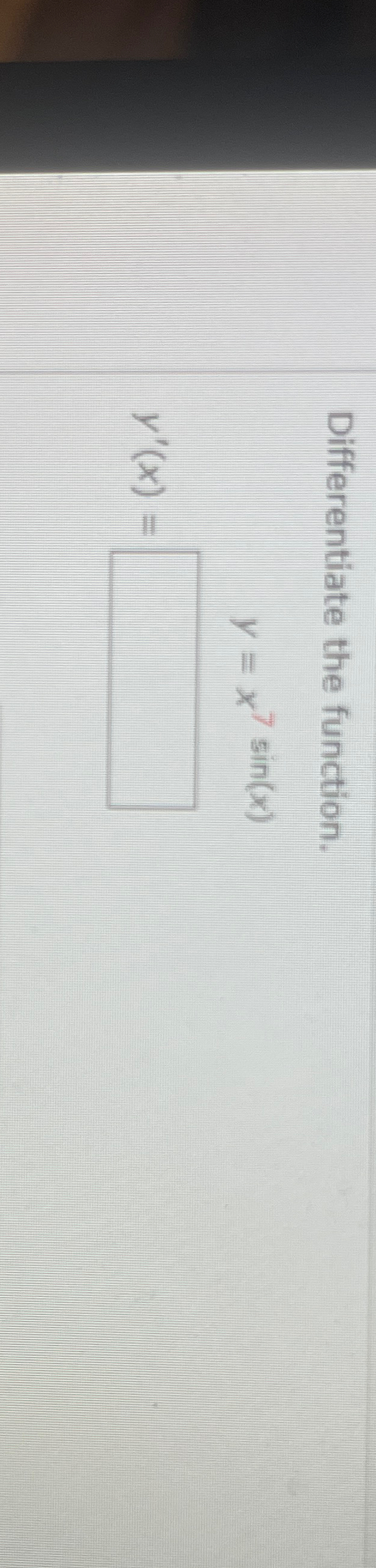 Solved Differentiate the function.y'(x)= | Chegg.com
