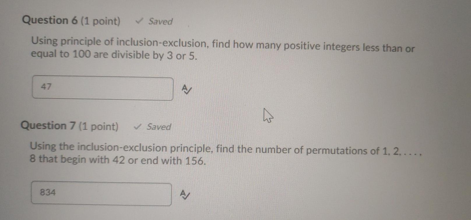 Solved Question 6 (1 point) Saved Using principle of | Chegg.com