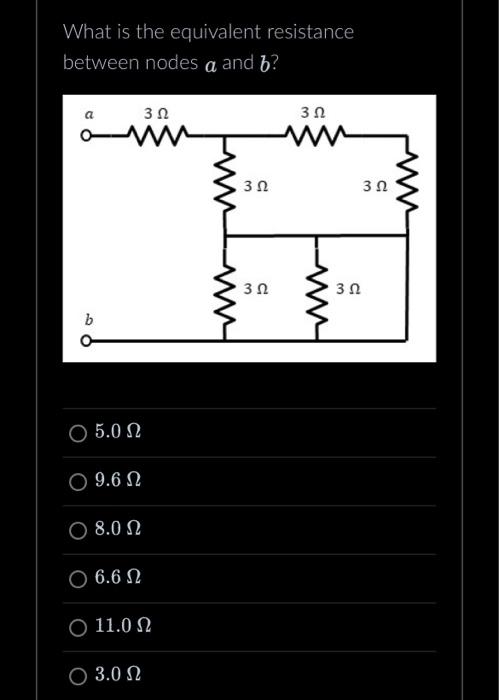 Solved What is the equivalent resistance between nodes a and | Chegg.com