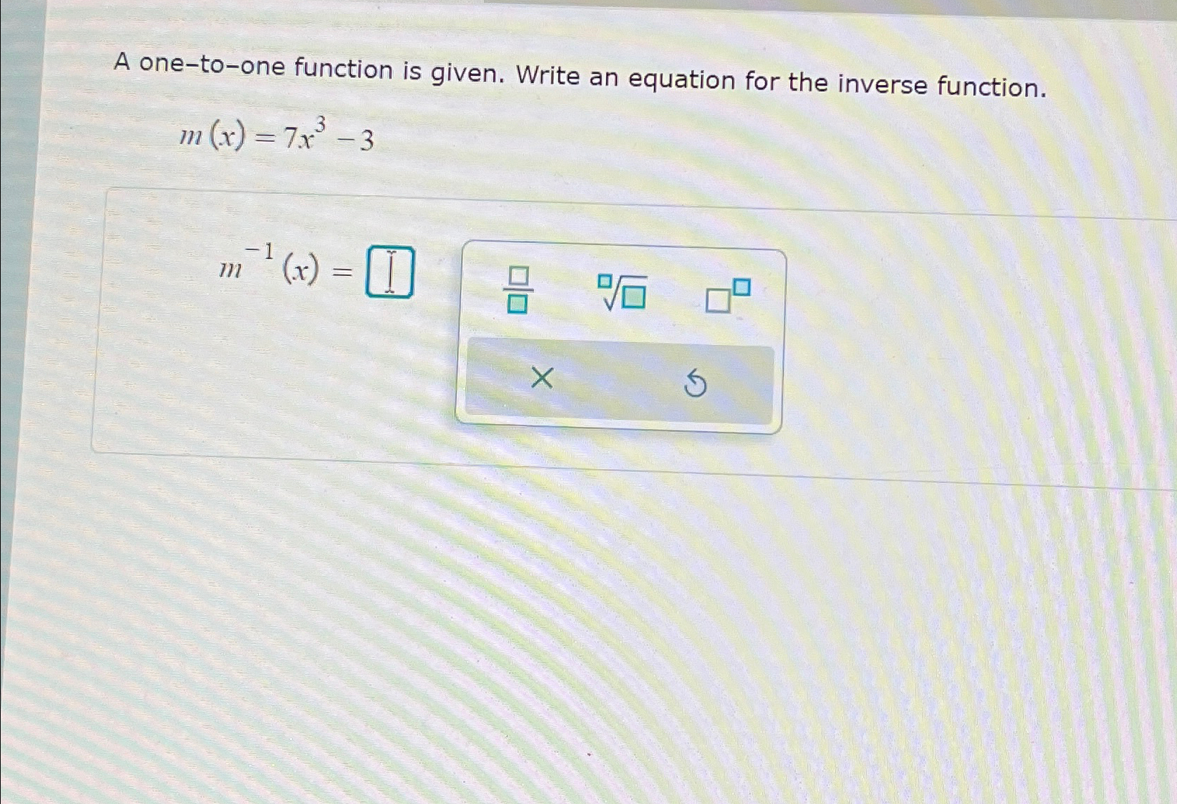 Solved A one-to-one function is given. Write an equation for | Chegg.com