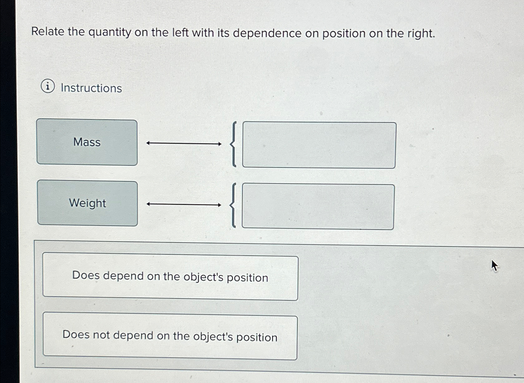 Solved Relate the quantity on the left with its dependence | Chegg.com