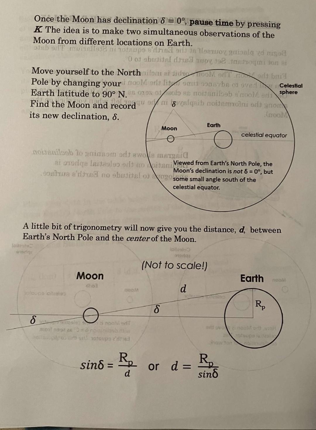 Solved Once the Moon has declination 8 = 0°, pause time by | Chegg.com
