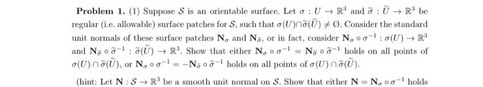 Solved Problem 1. (1) Suppose S is an orientable surface. | Chegg.com