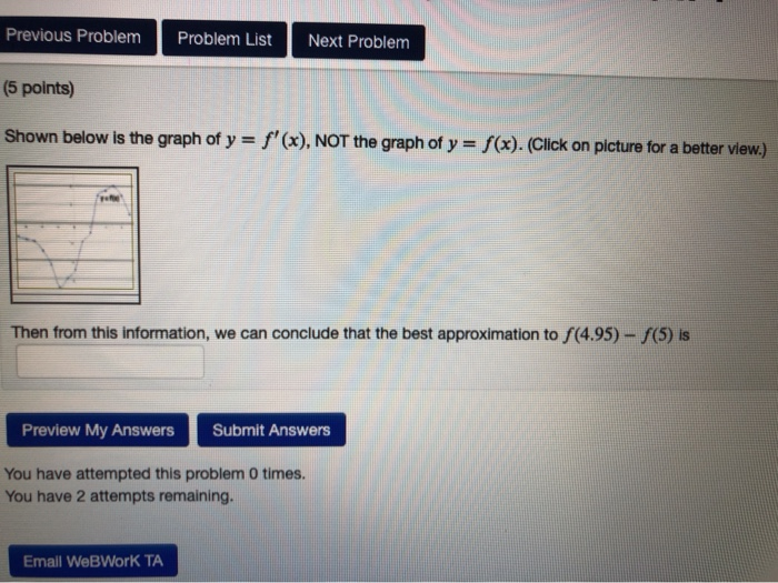 Solved Previous Problem Problem List Next Problem (5 points) | Chegg.com