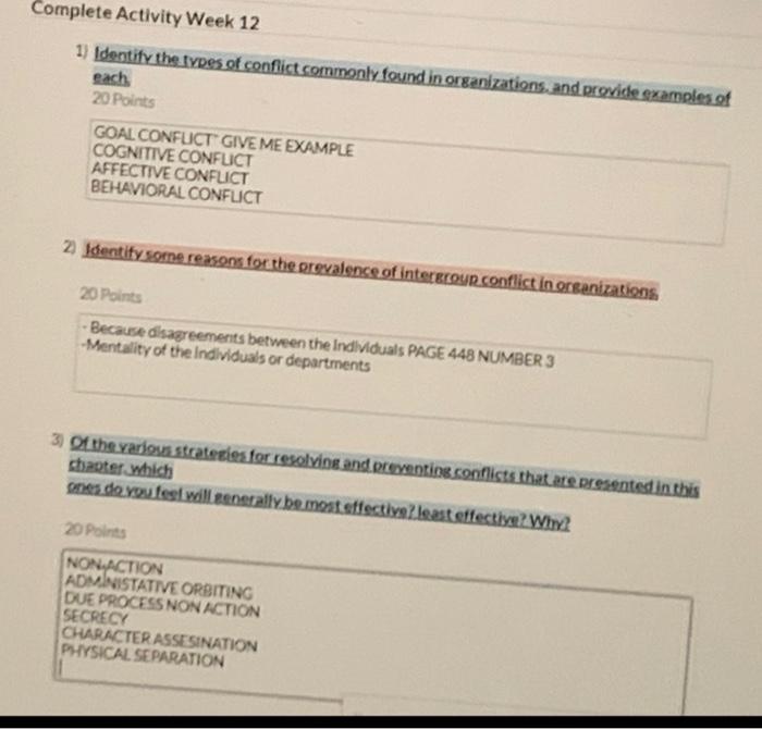 Solved Complete Activity Week 12 1) Identify the types of | Chegg.com