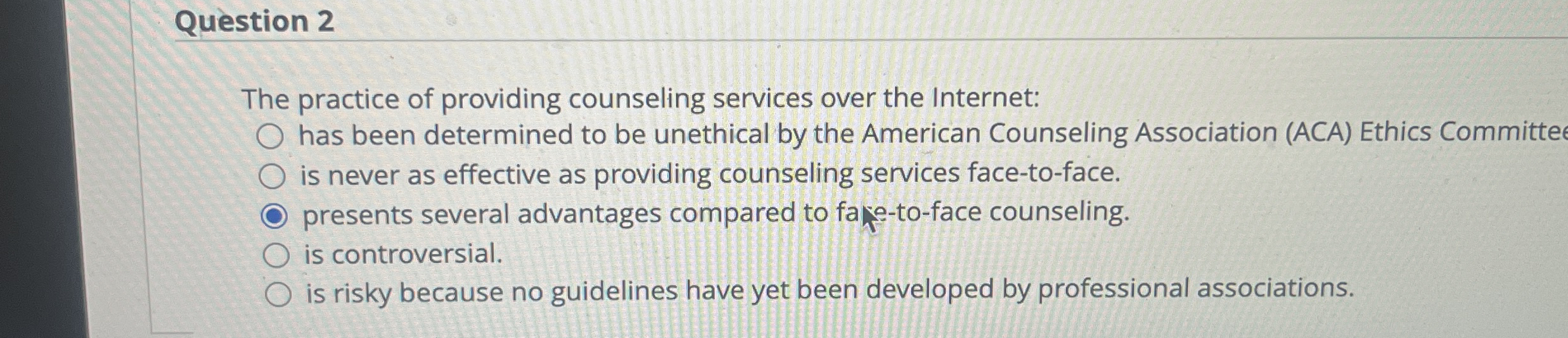 Solved Question 2The practice of providing counseling | Chegg.com