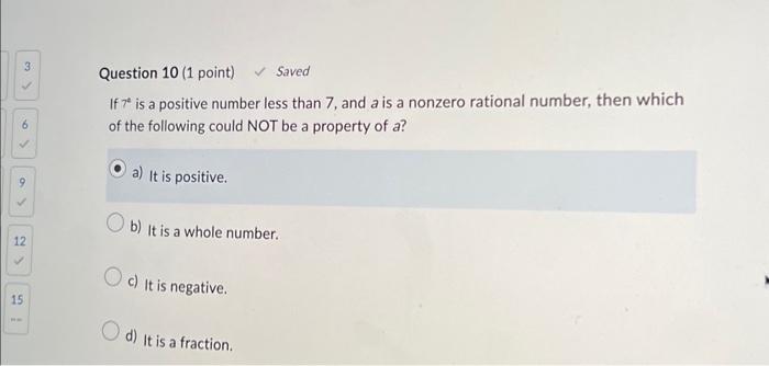 Solved If 7♮ is a positive number less than 7 , and a is a | Chegg.com