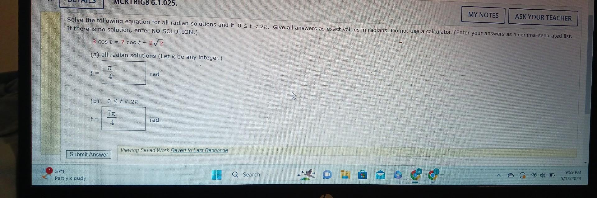 Solved If there is no solution, enter NO SOLUTION.) | Chegg.com