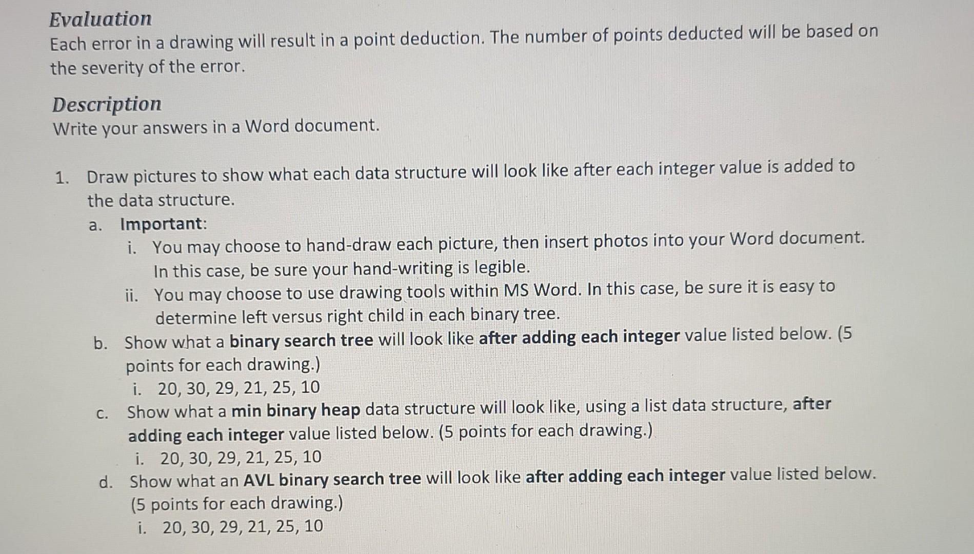 Solved Evaluation Each error in a drawing will result in a | Chegg.com