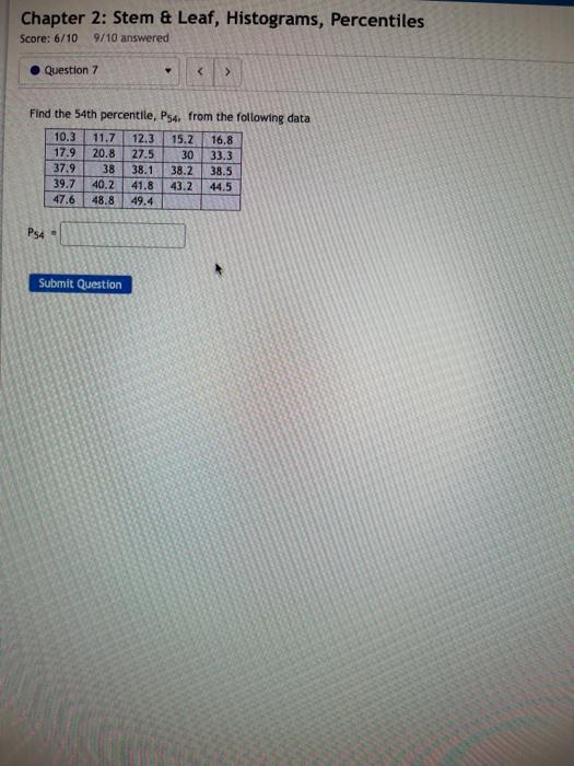 Solved Chapter 2: Stem & Leaf, Histograms, Percentiles | Chegg.com