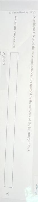 © Macmillan Learning Experiment 1: Record the maximum | Chegg.com