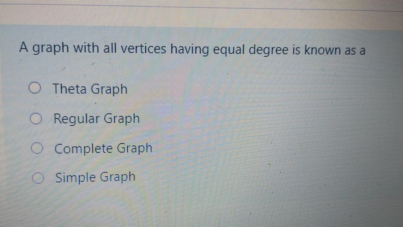 Solved A graph with all vertices having equal degree is | Chegg.com