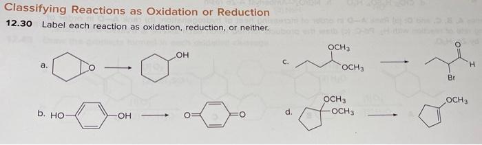 Solved Classifying Reactions as Oxidation or Reduction 12.30 | Chegg.com