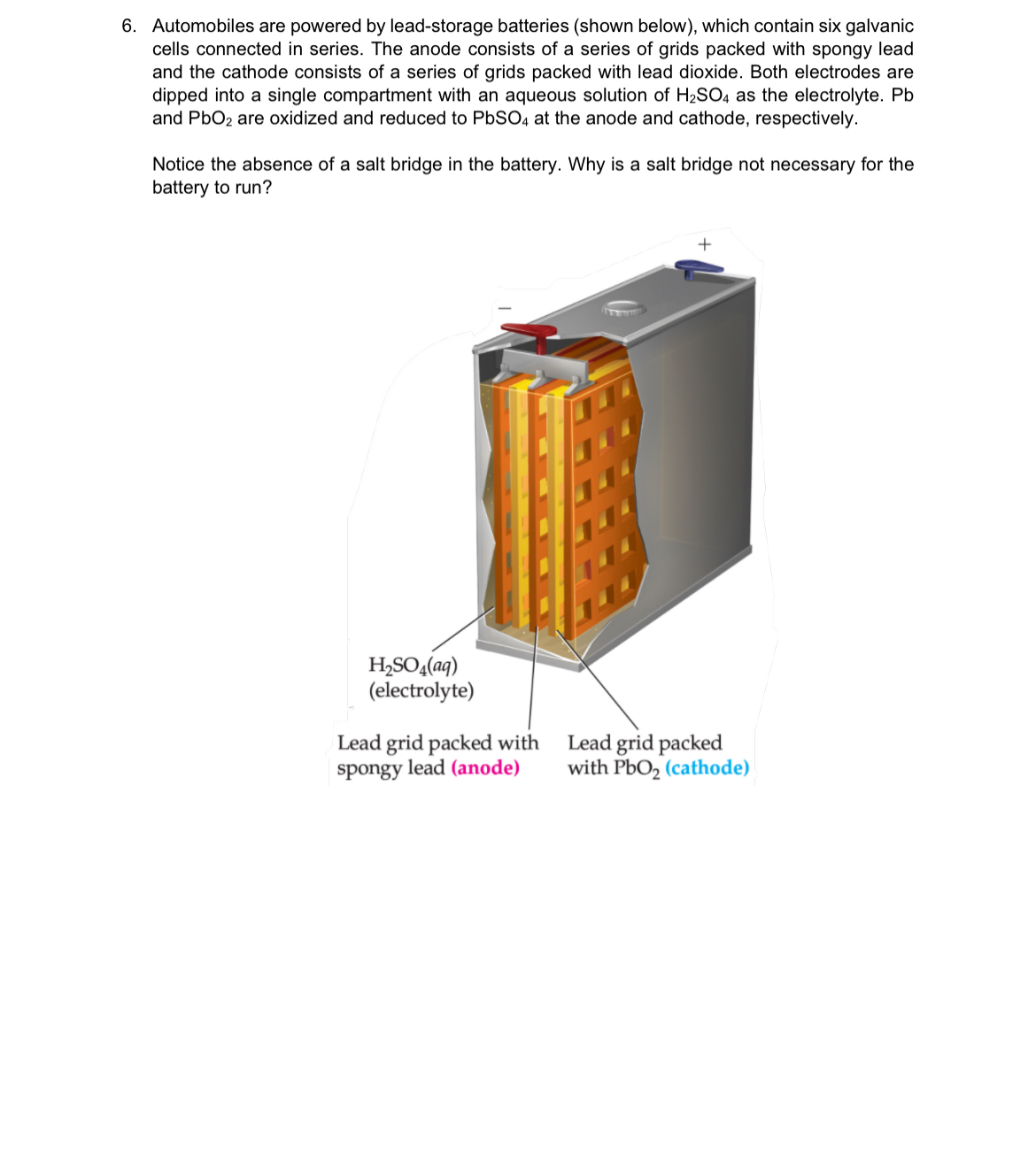 Solved Automobiles are powered by lead-storage batteries | Chegg.com