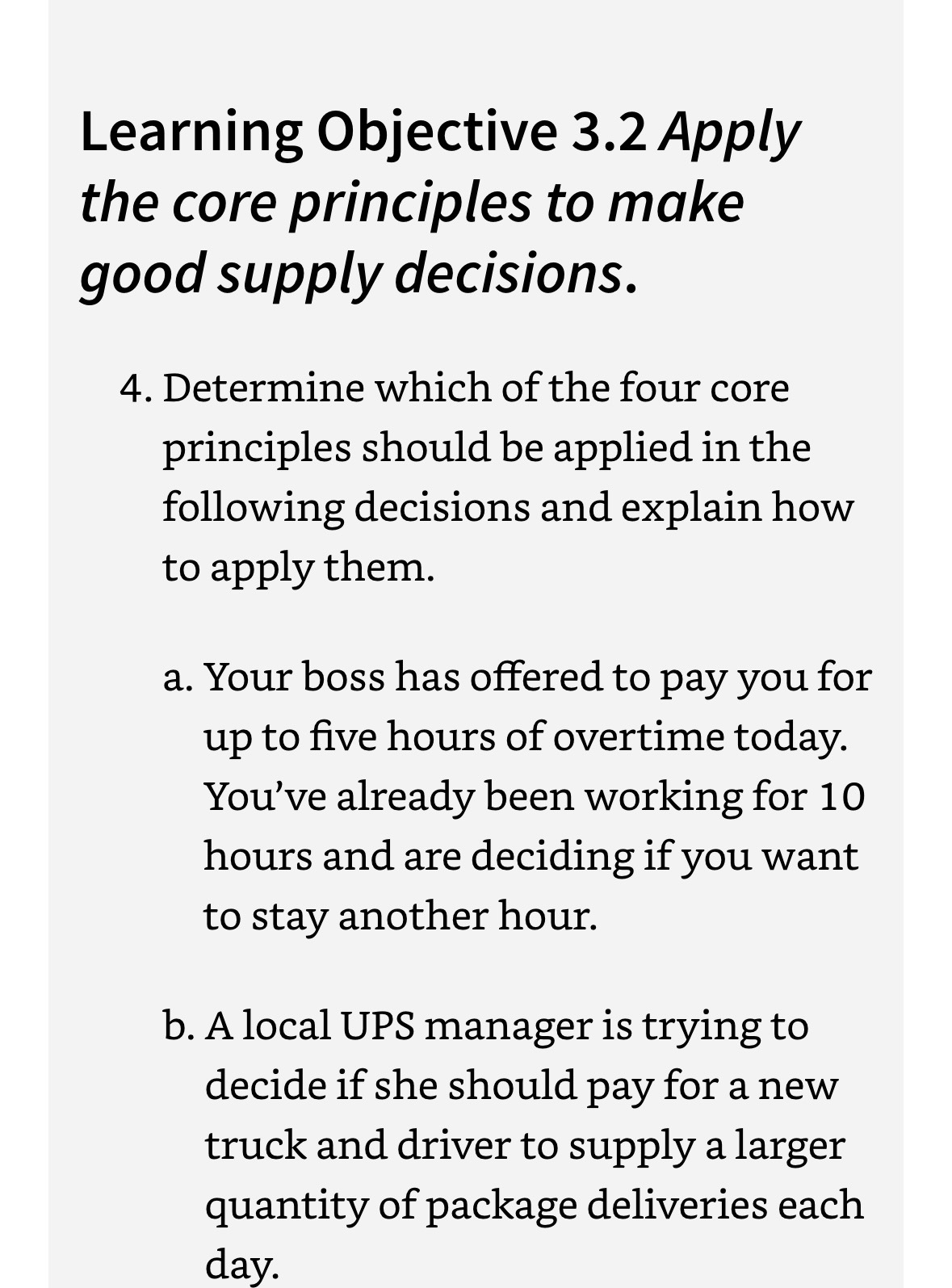 Solved Learning Objective 3.2 ﻿Apply the core principles to | Chegg.com