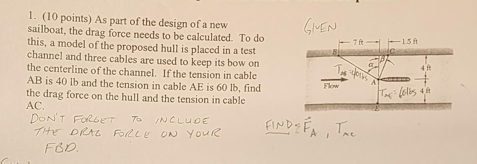 Solved 1. (10 points) As part of the design of a new | Chegg.com