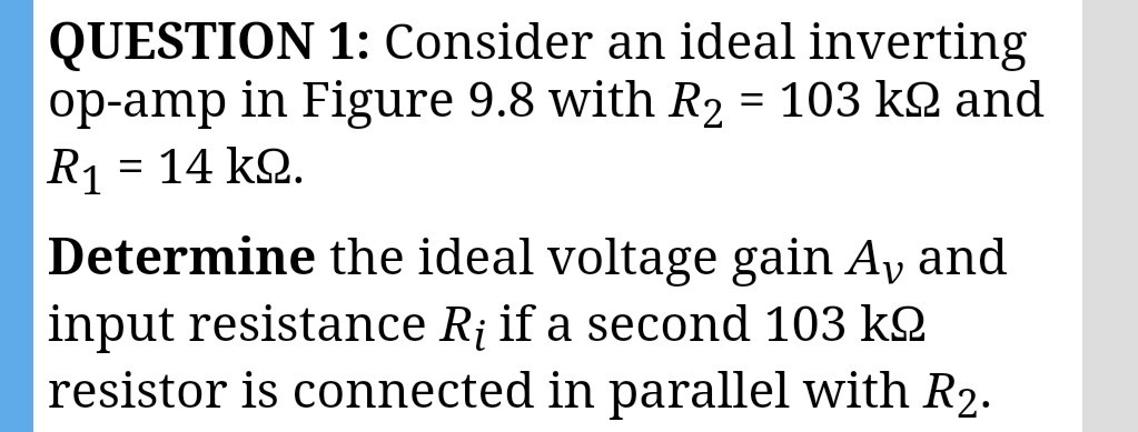 Solved QUESTION 1: Consider an ideal inverting op-amp in | Chegg.com