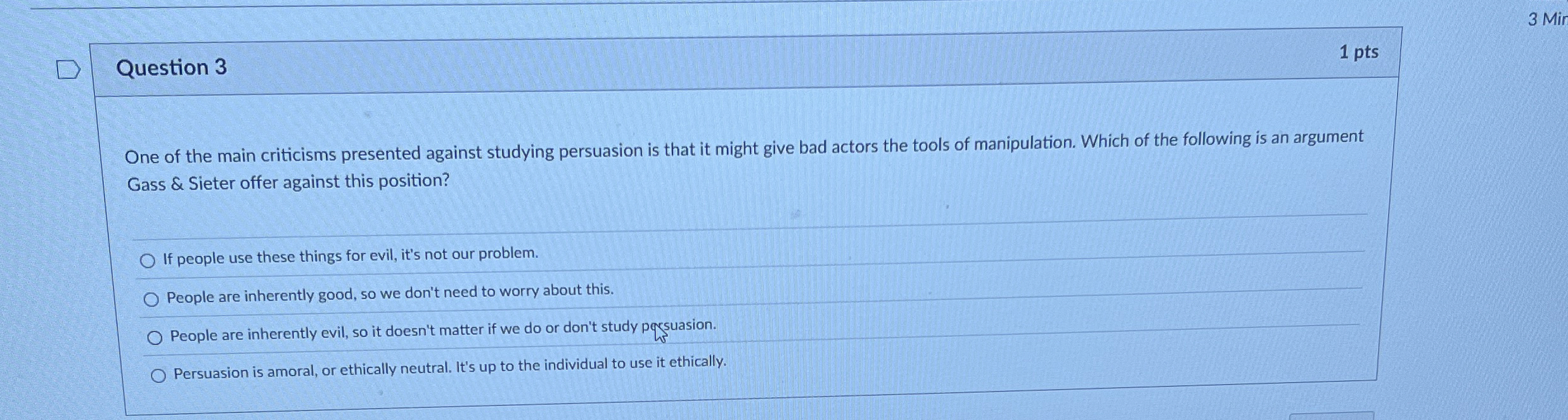 Solved Question 31 ﻿ptsOne of the main criticisms presented | Chegg.com