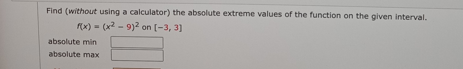 Solved Find (without using a calculator) ﻿the absolute | Chegg.com