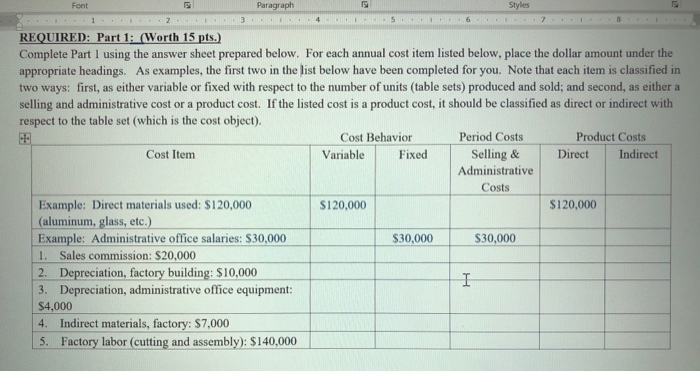 Solved Font Paragraph Styles . 1 . 1 2 . 3 4 . 5 . 6 | Chegg.com