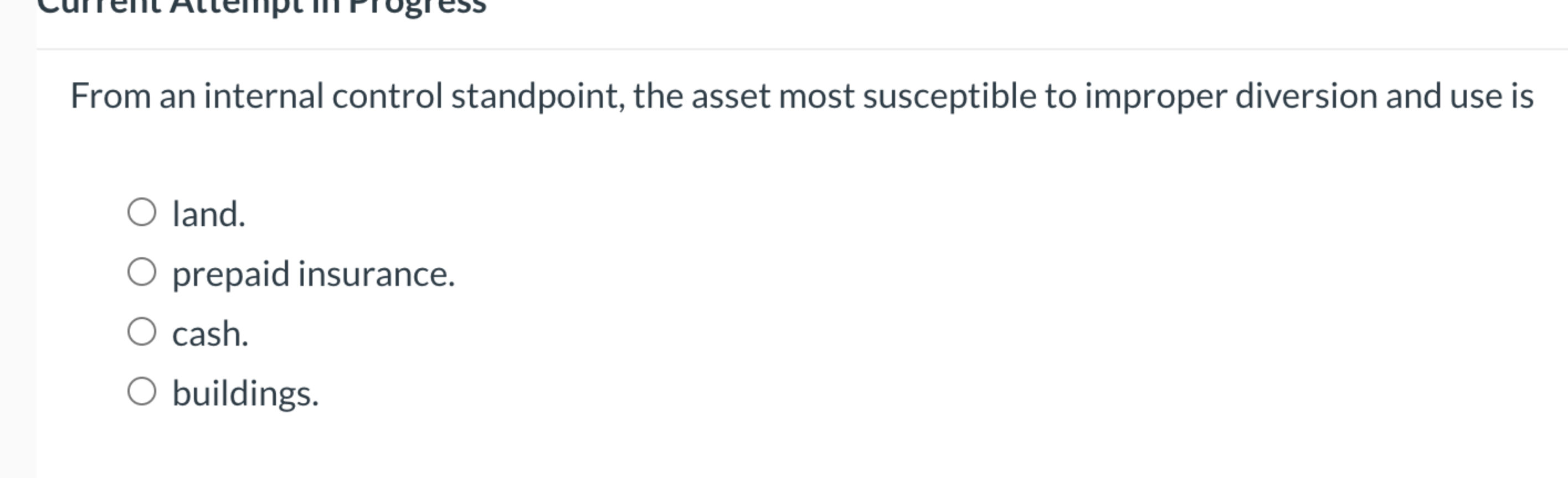 Solved Current Attempt in ProgressA system of internal | Chegg.com