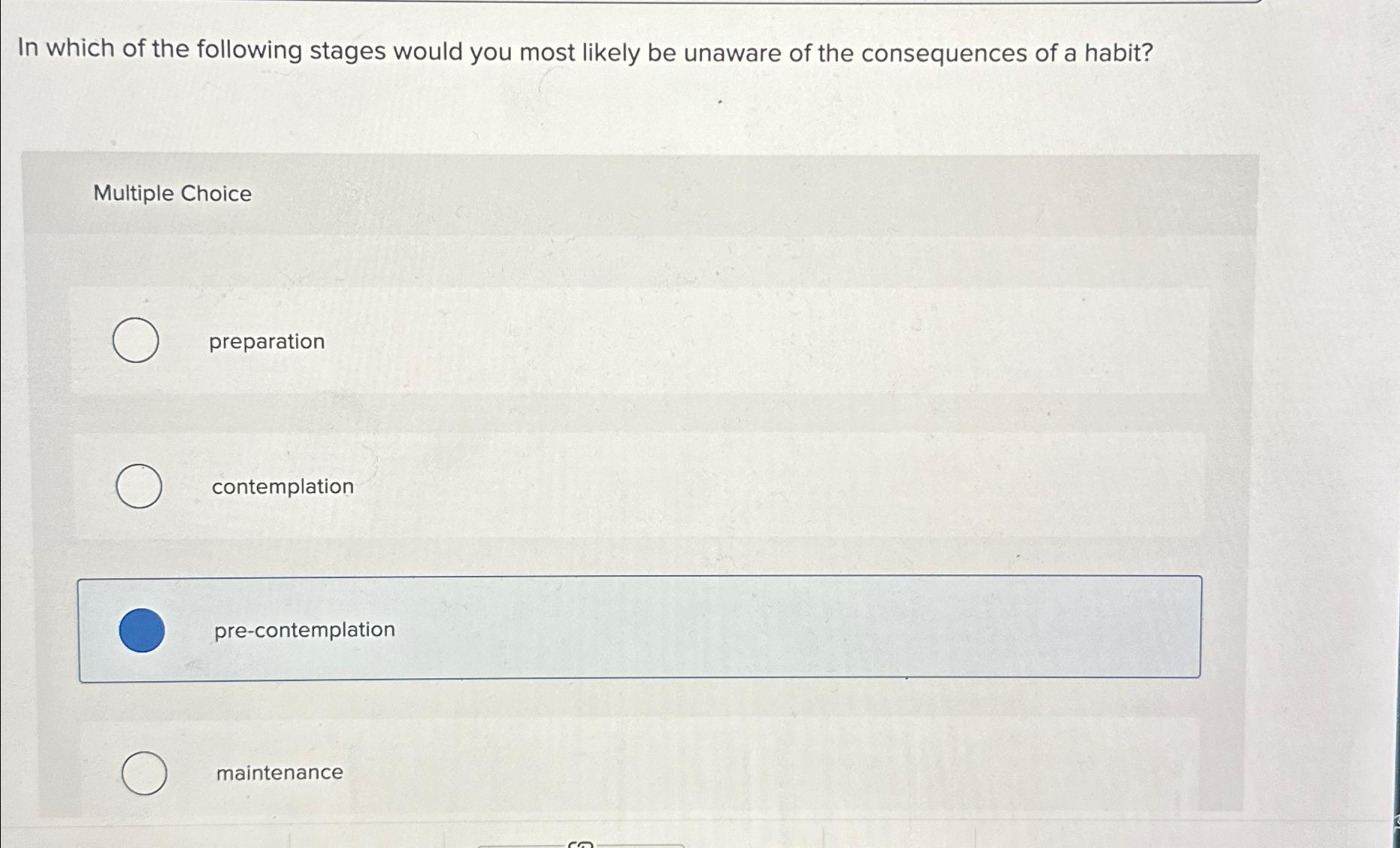 Solved In which of the following stages would you most | Chegg.com