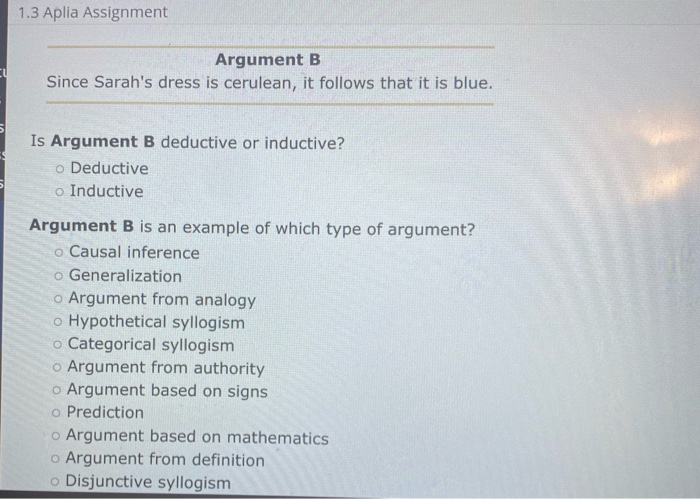 Solved Argument A Ryan will either pass his logic class, or | Chegg.com