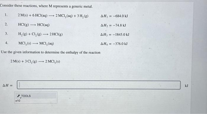 Solved Consider these reactions, where M represents a | Chegg.com