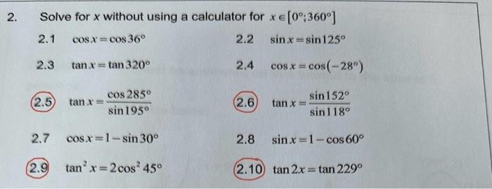 Solved Solve for x without using a calculator for | Chegg.com