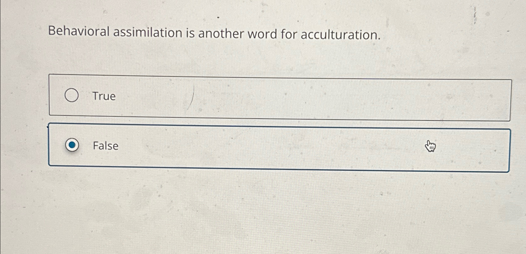 Solved Behavioral assimilation is another word for | Chegg.com