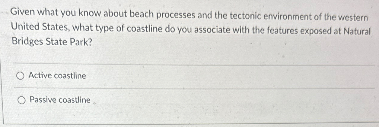 Solved Given what you know about beach processes and the | Chegg.com