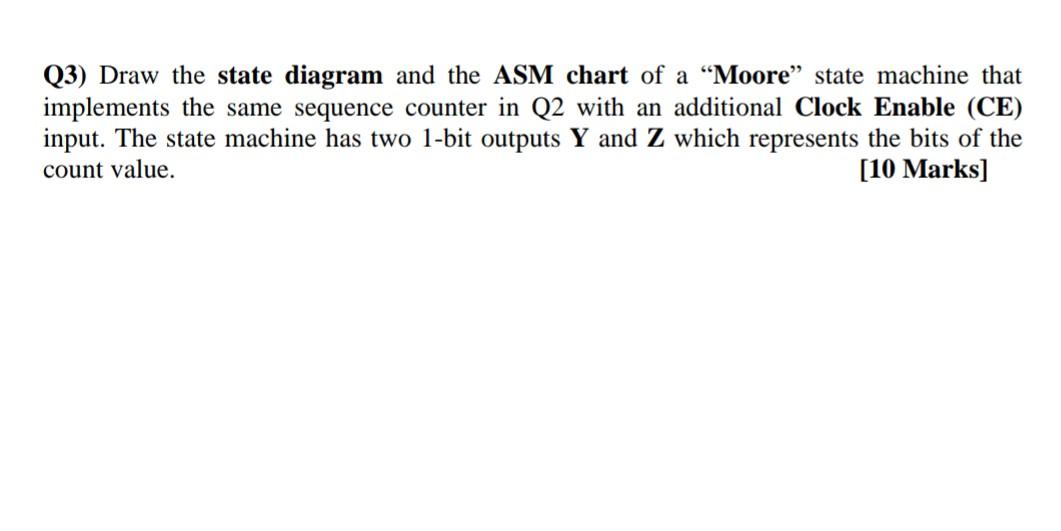 Solved (3) Draw the state diagram and the ASM chart of a | Chegg.com