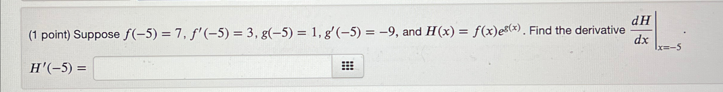 Solved (1 ﻿point) ﻿Suppose | Chegg.com
