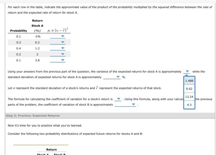 Solved Drop down boxes are different for the different | Chegg.com