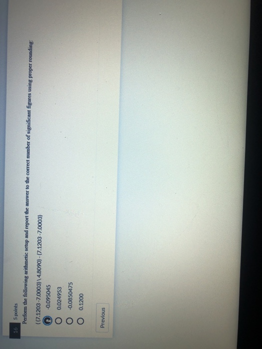 Solved 16 5 points Perform the following arithmetic setup | Chegg.com