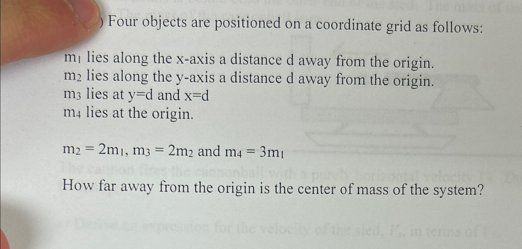 Solved Four objects are positioned on a coordinate grid as | Chegg.com