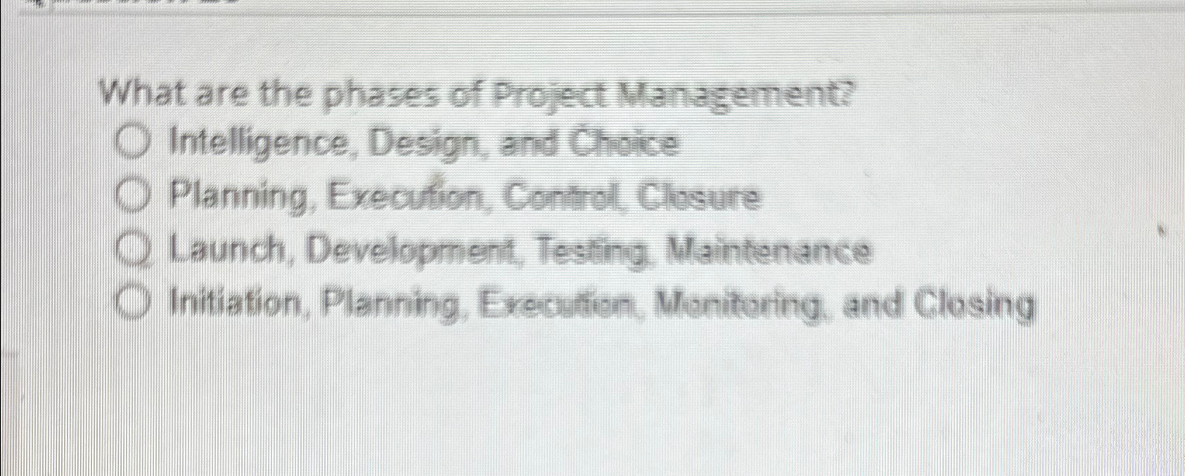 Solved What Are The Phases Of Project