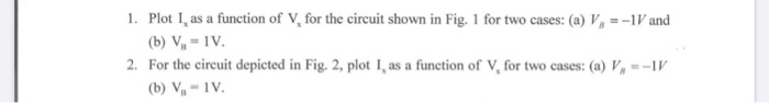 Solved 1. Plot I as a function of V, for the circuit shown | Chegg.com