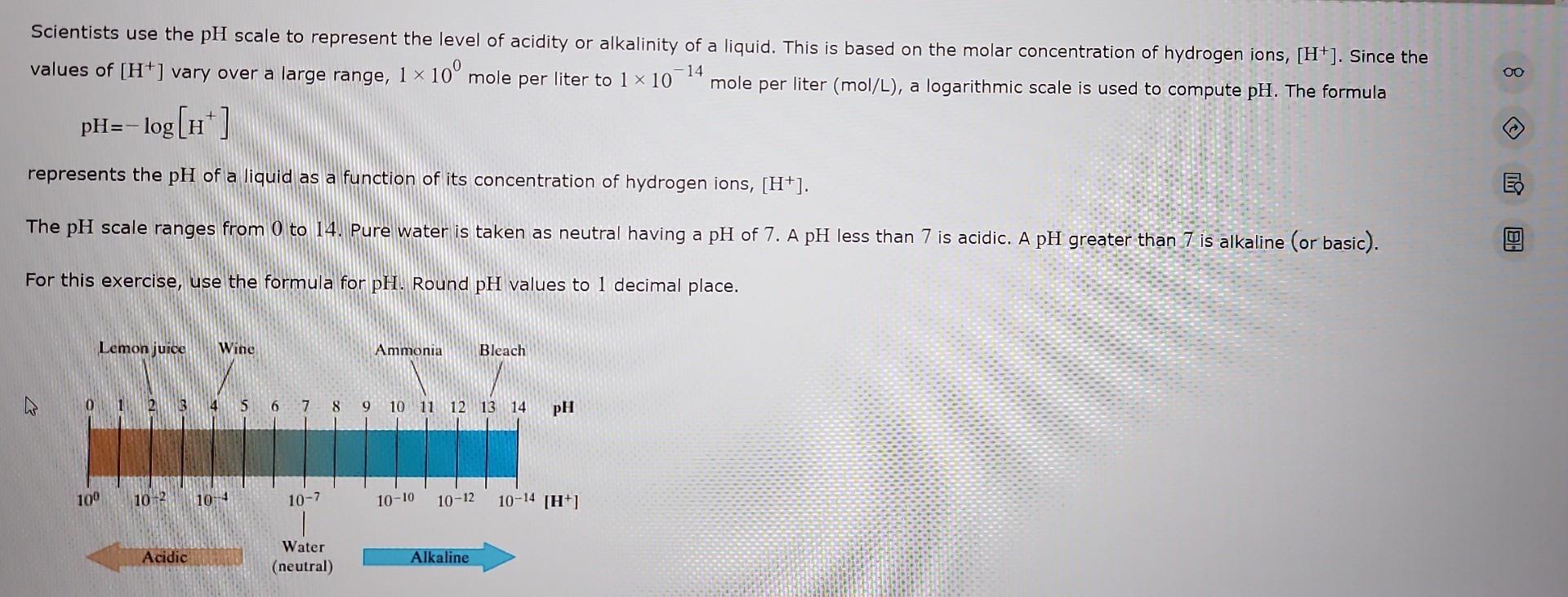 Solved Scientists use the pH scale to represent the level of | Chegg.com