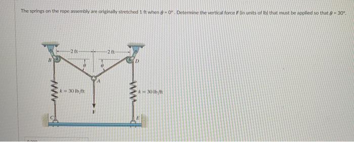 Solved The springs on the rope assembly are originally | Chegg.com