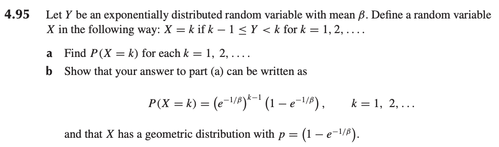 Solved 4.95 ﻿Let Y ﻿be an exponentially distributed random | Chegg.com