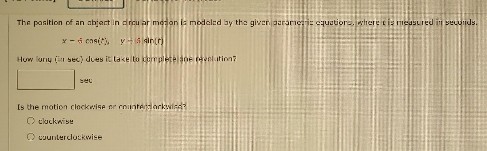 Solved The position of an object in circular motion is | Chegg.com