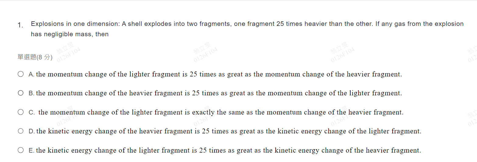 Solved Explosions in one dimension: A shell explodes into | Chegg.com