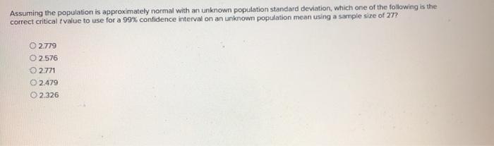 Solved Assuming the population is approximately normal with | Chegg.com