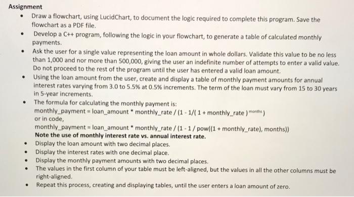 Solved . Assignment • Draw a flowchart, using LucidChart, to | Chegg.com
